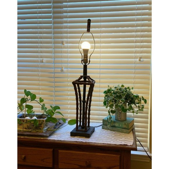 Unmarked | Accents | Vintage Bamboo Lamp Mcm Mid Century Modern ...